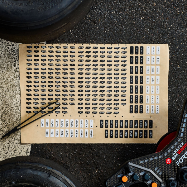 Customize Your Sim Racing: White Sticker Sheet - Buy now