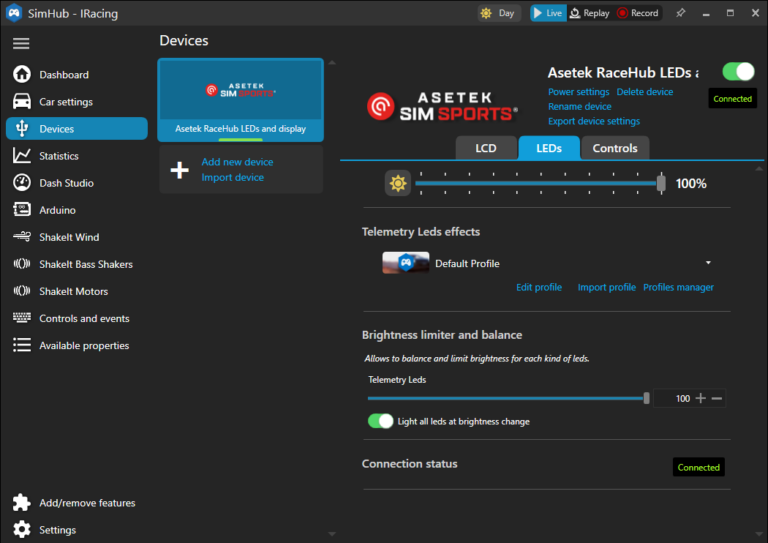 Setup: SimHub Features - Asetek Simsports